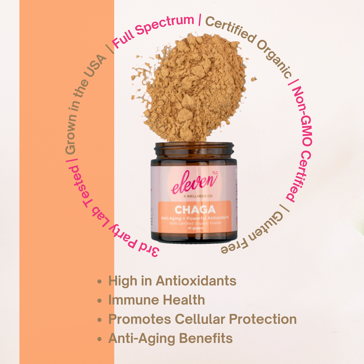 Eleven TLC, Chaga Mushroom Powder Full Spectrum Adaptogen